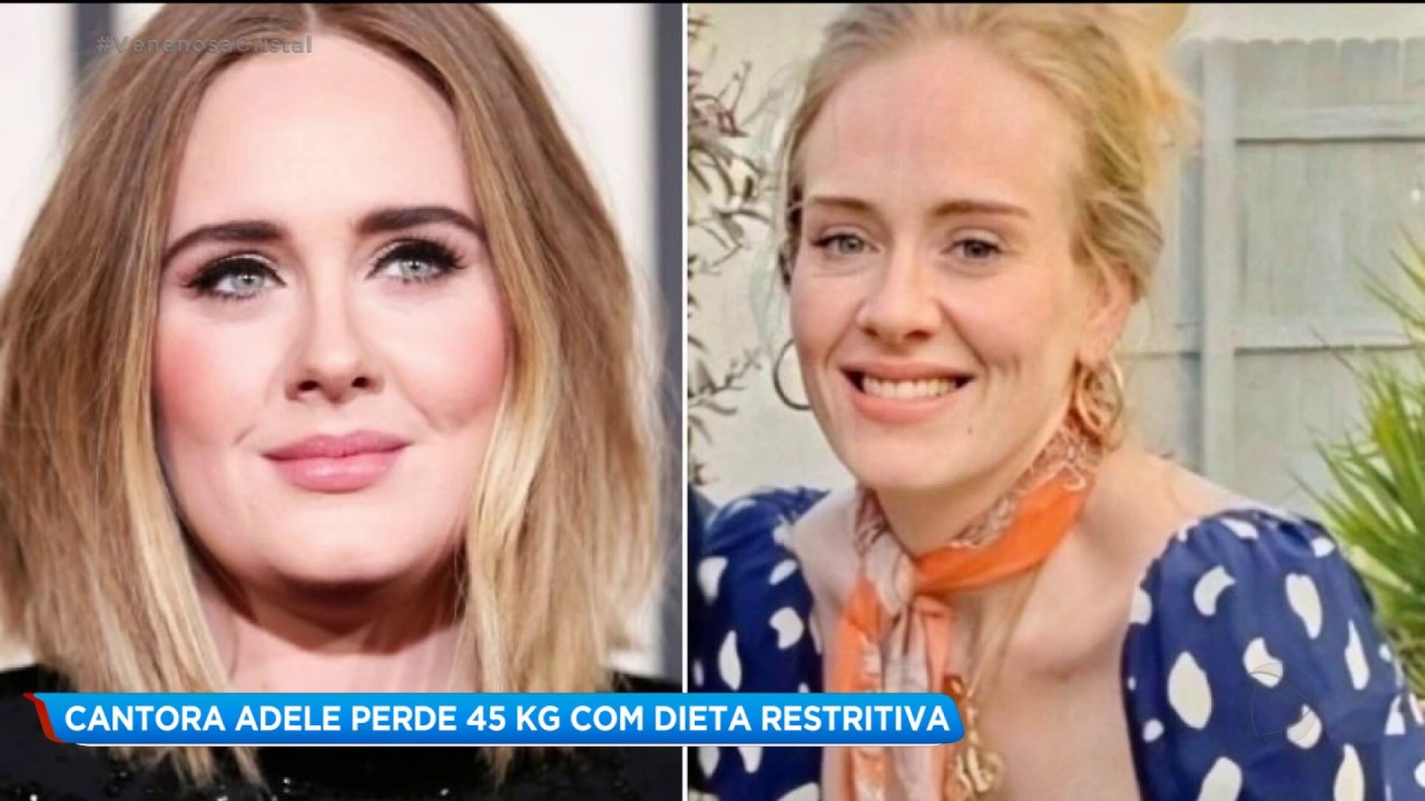 CANTORA ADELE PERDE 45 KG COM DIETA RESTRITIVA - YouTube