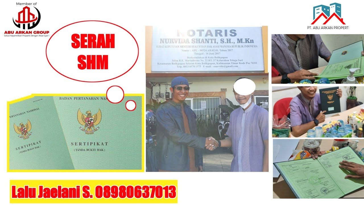 SERAH TERIMA SHM DI NOTARIS - YouTube