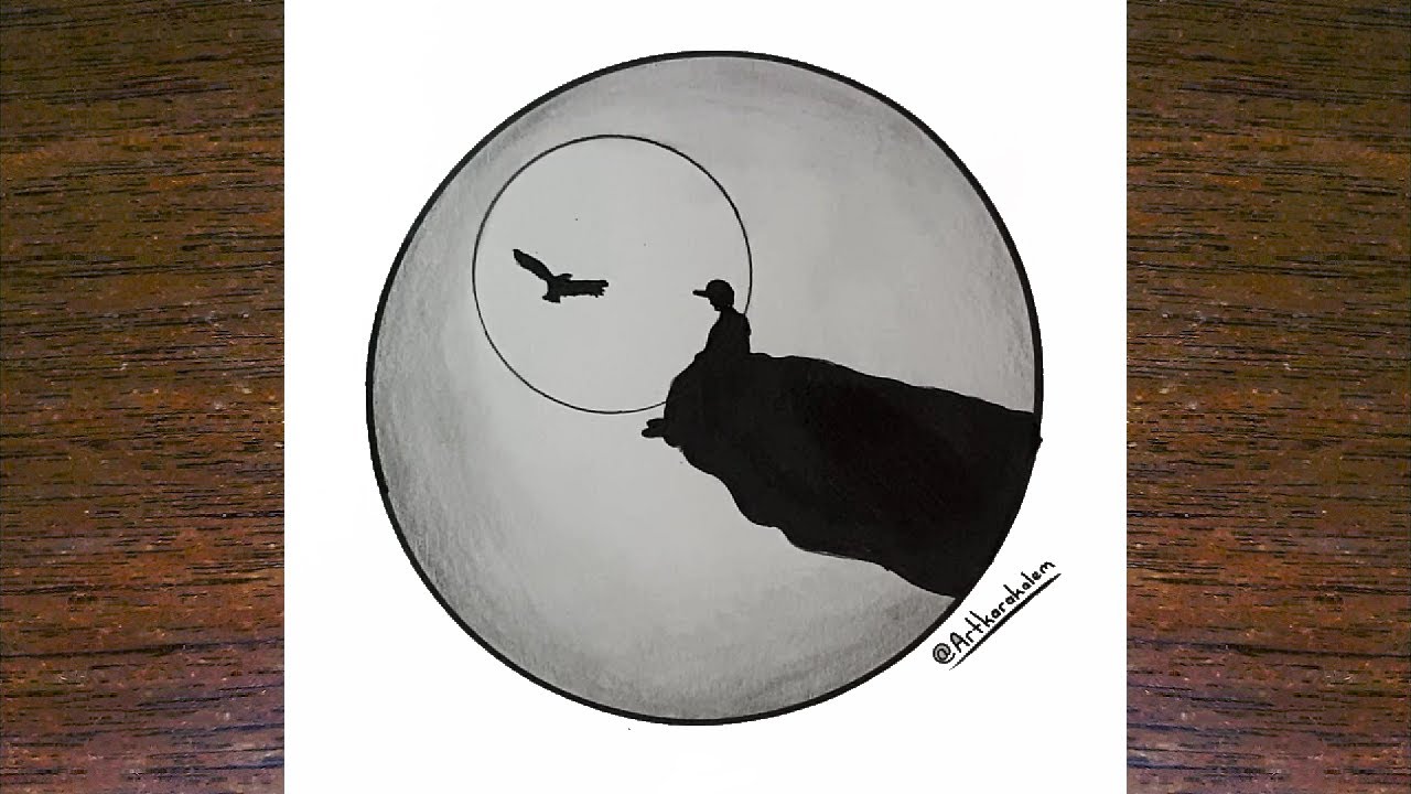 how to draw lonely man sitting on a stone /art drawing - YouTube