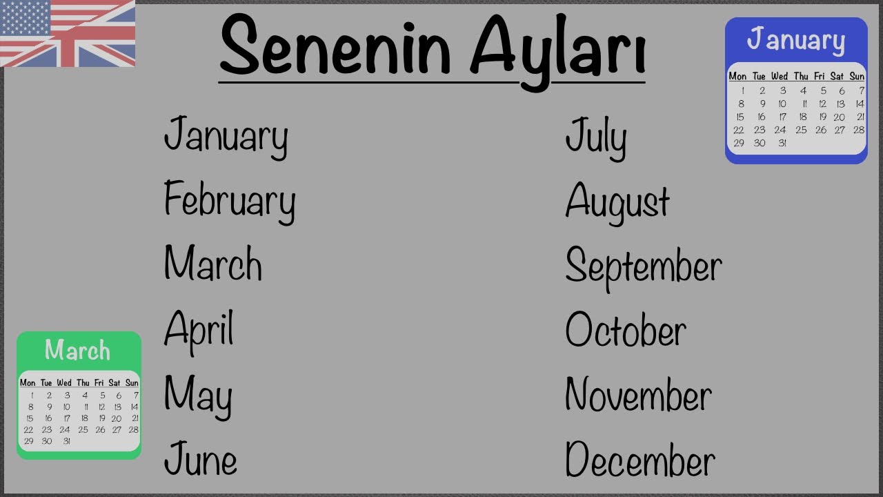 İngilizce Senenin Ayları - MONTHS OF THE YEAR - YouTube
