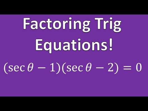 Solving Trigonometric Equations by Factoring - YouTube