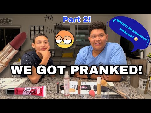 PERMANENT MAKEUP PRANK ON MY SON AND NEPHEW! - YouTube
