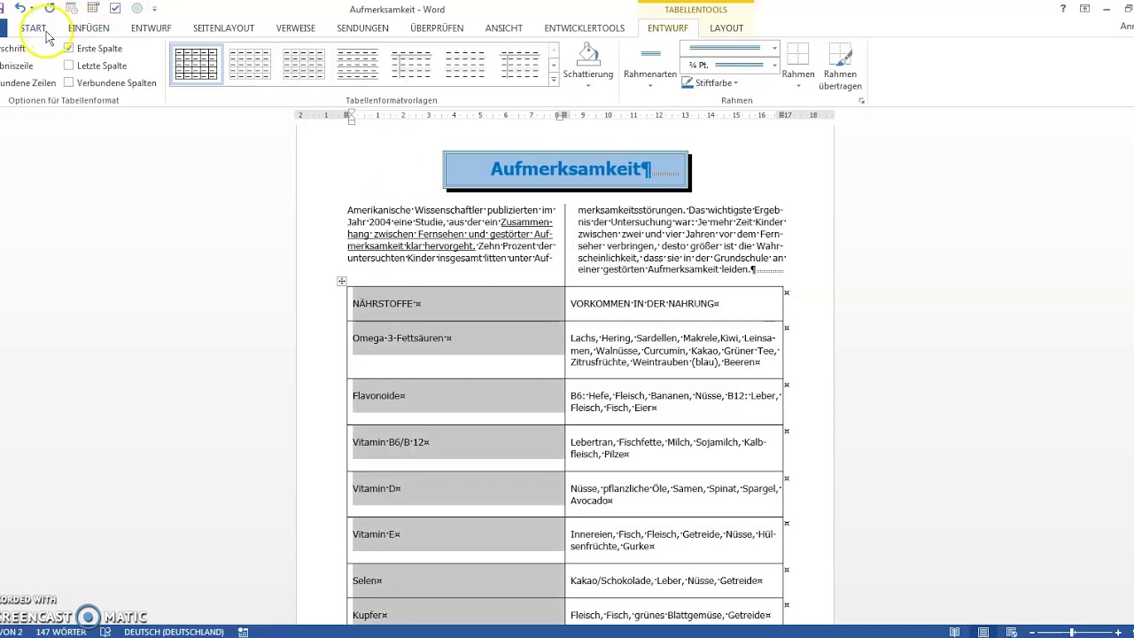 Spalten und Tabellen - YouTube