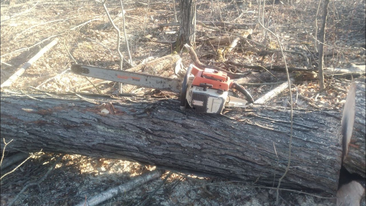 STIHL 076 AV SUPER BLOWS UP MID CUT - YouTube