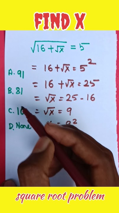 Find x, square root math problem slove #mathstricks #shorts #maths #education - YouTube