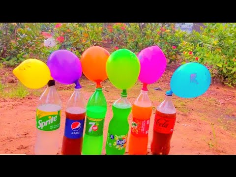 Thí nghiệm làm nổ bong bóng với Coca, Pepsi, Fanta, 7up, Sprite ...
