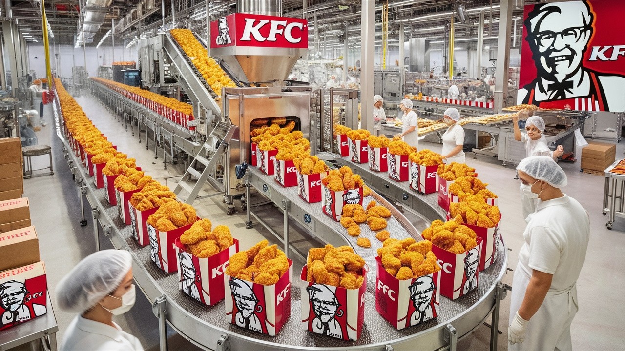 How KFC Chicken Is Made in a Factory | Crispy Tenders Factory Process ...