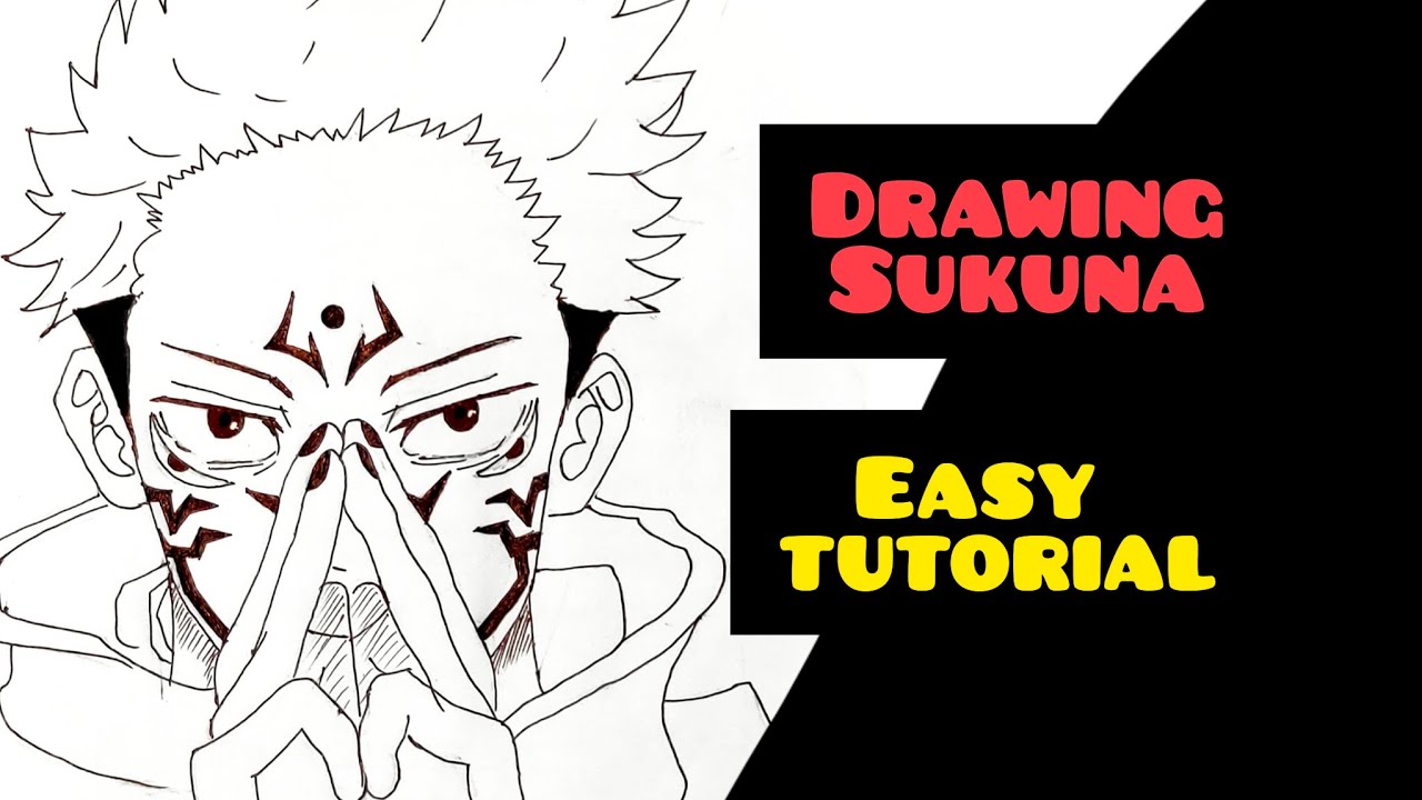 drawing sukuna | easy drawing of sukuna| full tutorial for beginners # ...