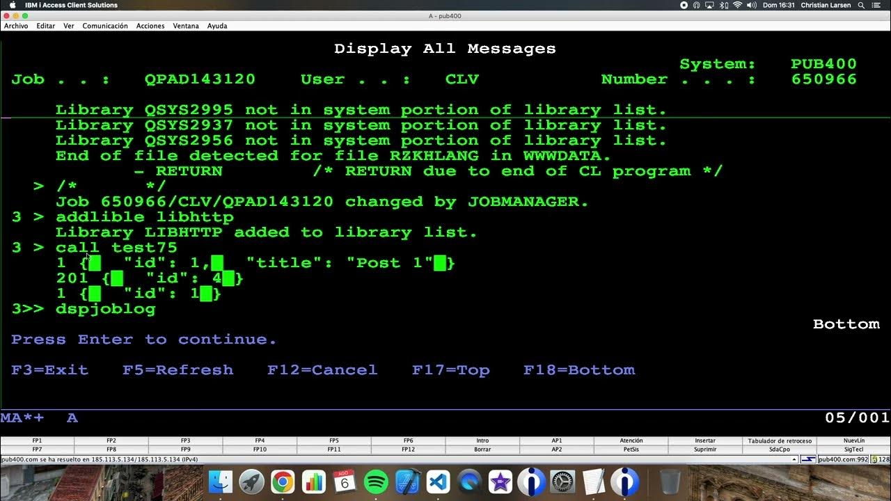 Coding In Rpg Ibm Ias400 Communicating With A Rest Server With Api Youtube