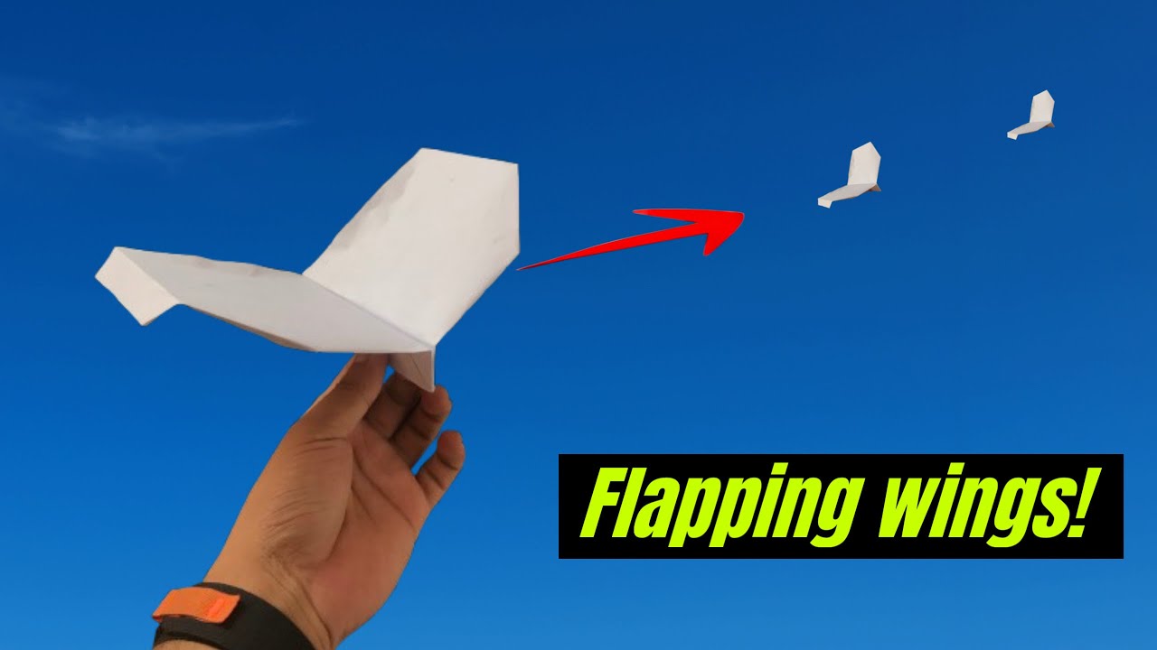 How to Make best flying paper plane, Flapping wings Plane, Notebook ...