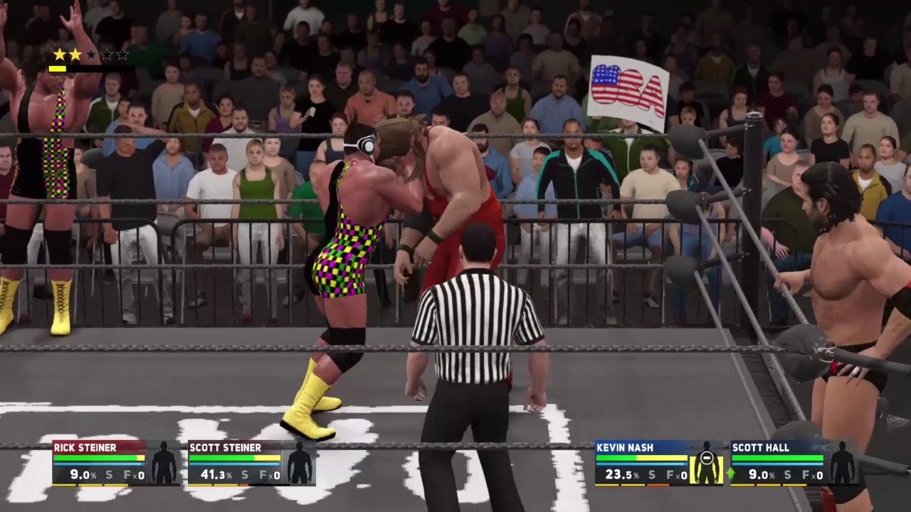 WCW2K17 nWo Souled Out Match 7 WCW Tag Championship Steiner Brothers vs ...