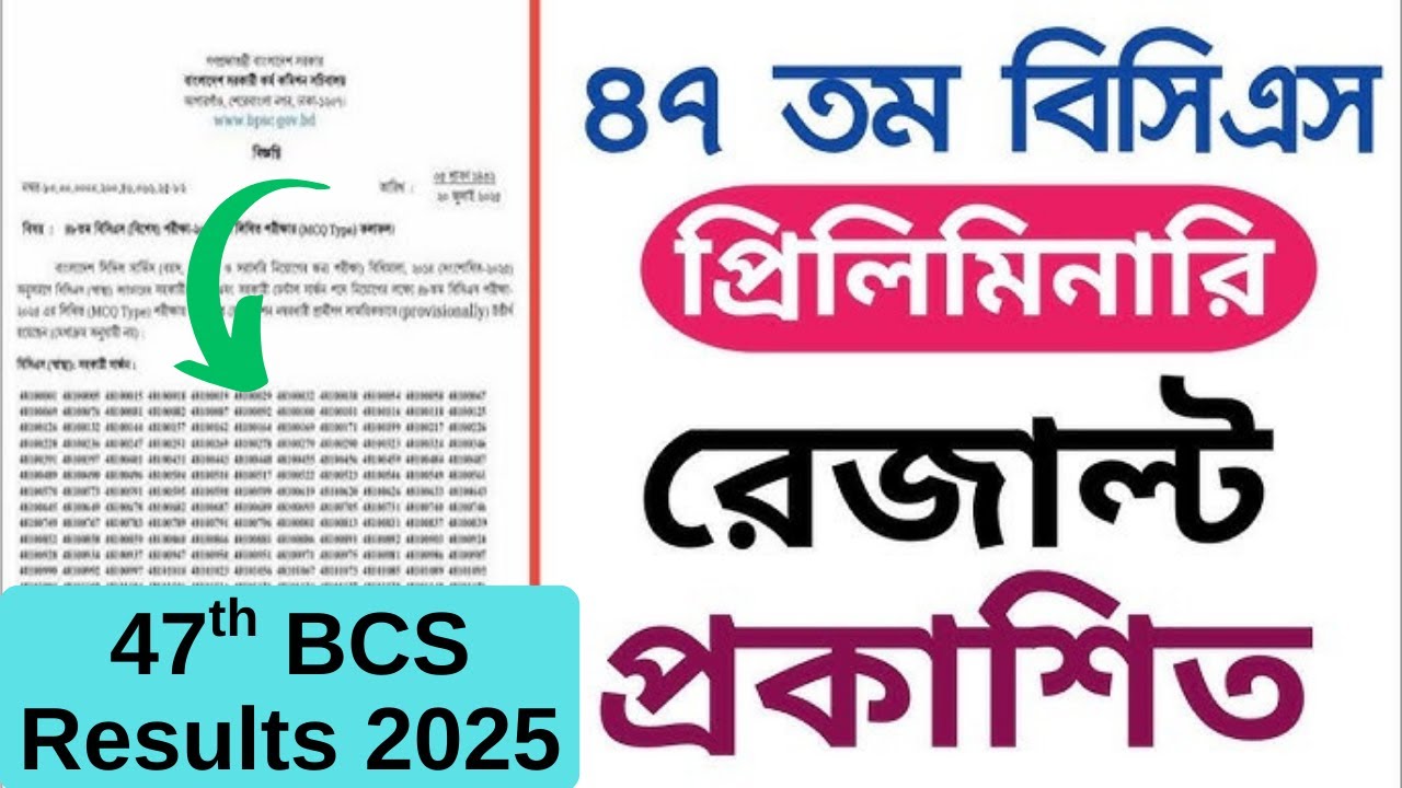 ৪৭তম বিসিএস রেজাল্ট প্রকাশিত || 47th BCS Results 2025 || How To Check ...