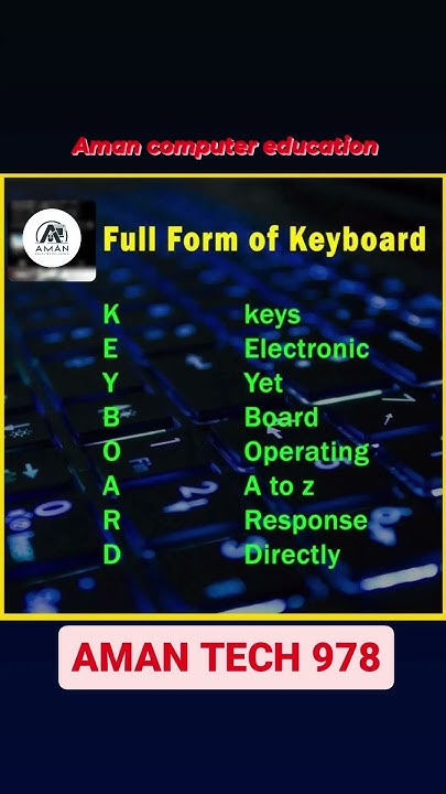 keyboard full form #shortvideo #computer #education #shortvideo #amancomputereducation - YouTube
