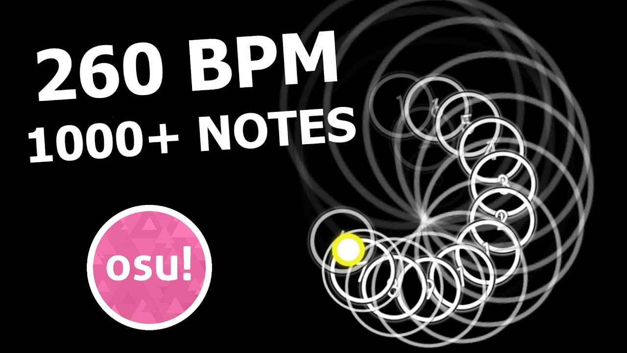 osu! | INFINITE STAMINA | 1000 NOTES 260BPM - YouTube