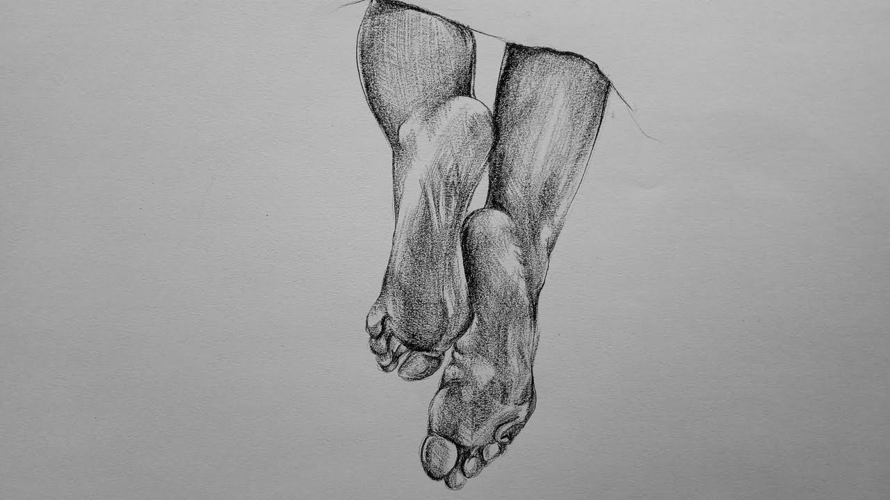 Female Feet | Back View Drawing | Pencil Sketch - YouTube