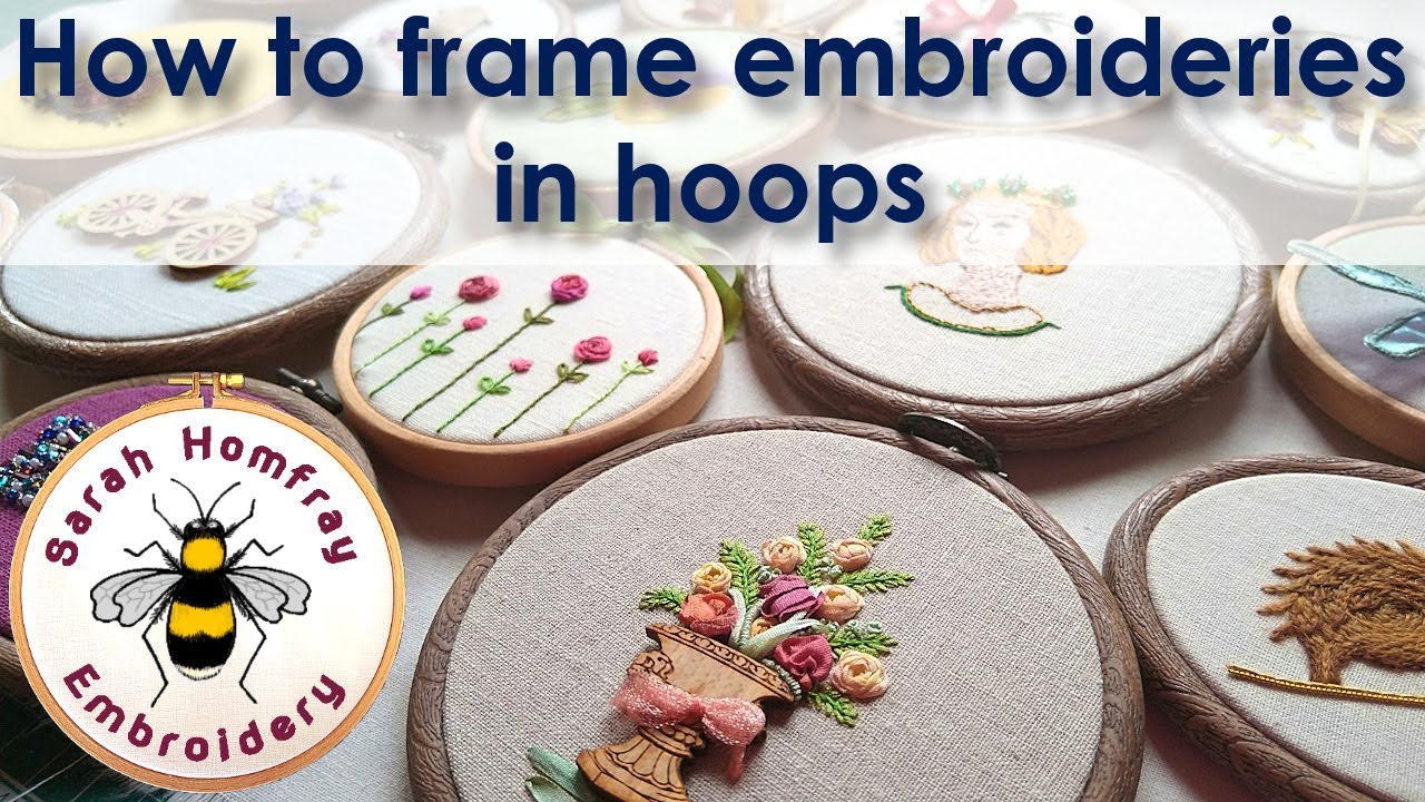 How to frame embroidery work or cross stitch in embroidery hoops | Back ...
