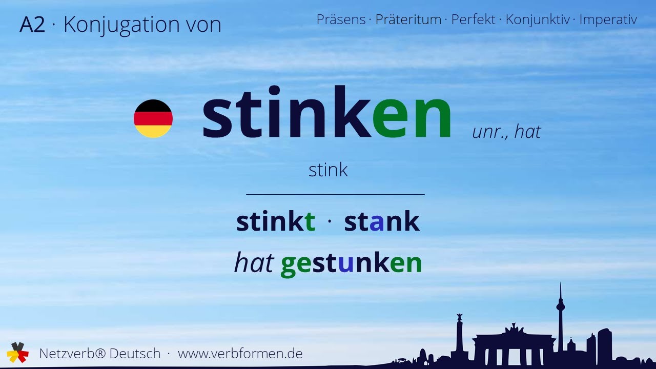 Konjugation des Verb „stinken“ - alle Zeitformen lernen, Übersetzung ...