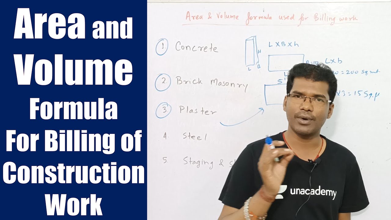 Area and Volume formula used for Billing in Construction Work - YouTube