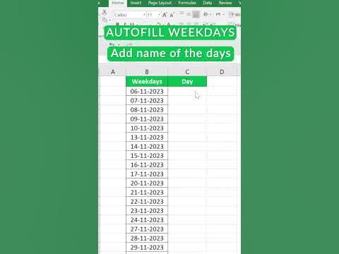 AutoFill WEEKDAYS in Excel with Simple Steps (Learn in 30 Seconds) #shorts #excel - YouTube