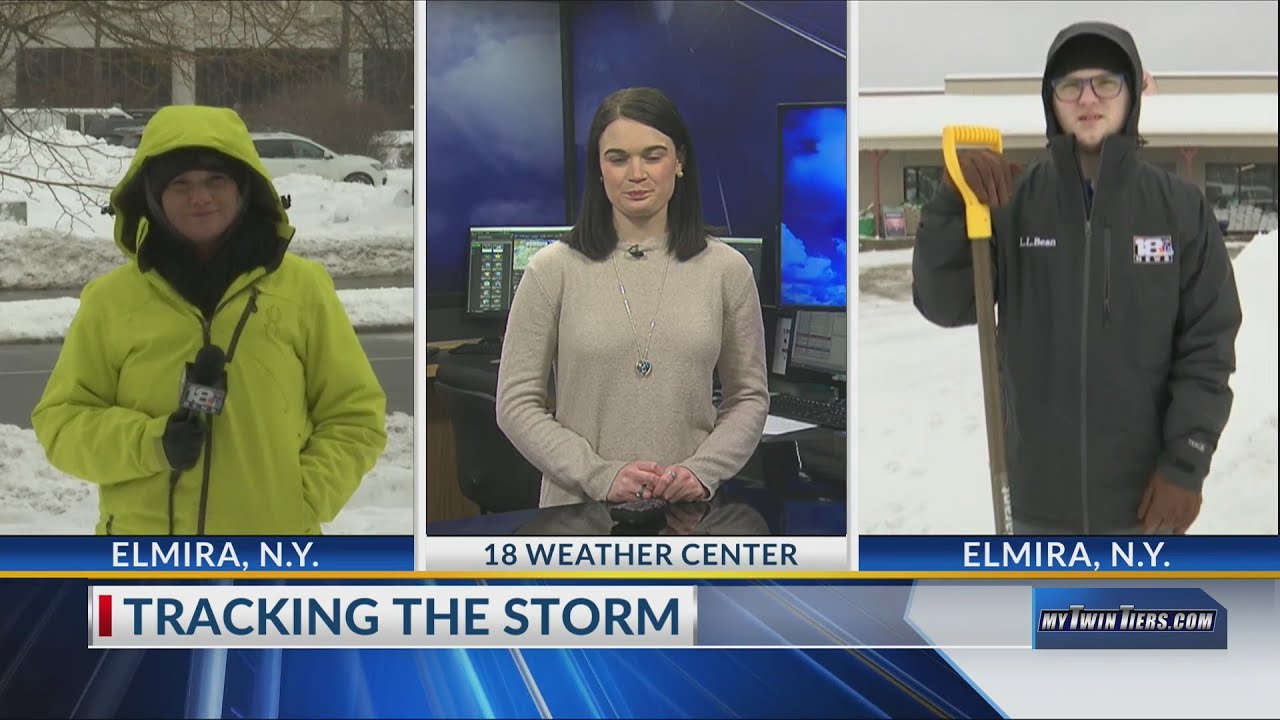 WETM 18 News at Noon Team Coverage on Tuesday's Snowstorm - YouTube