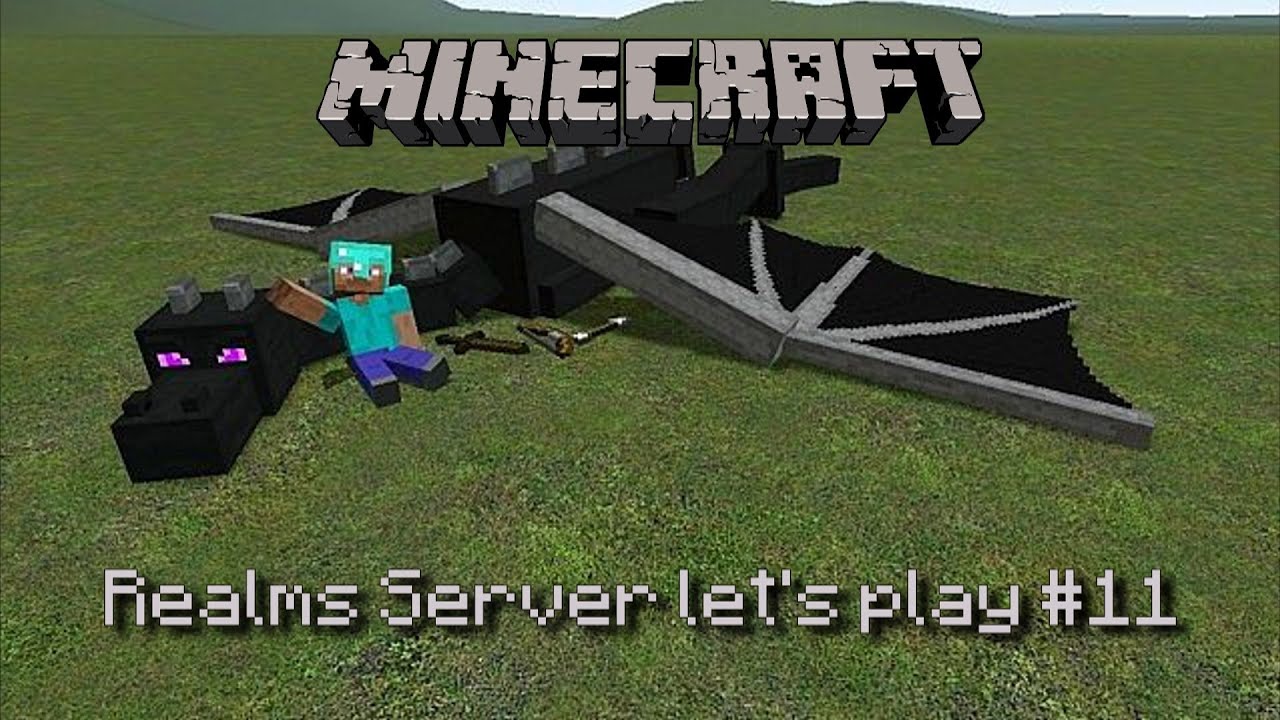 Minecraft Realms server let's play #11 Rainbow Serpent battle!!!!! (ender dragon) - YouTube