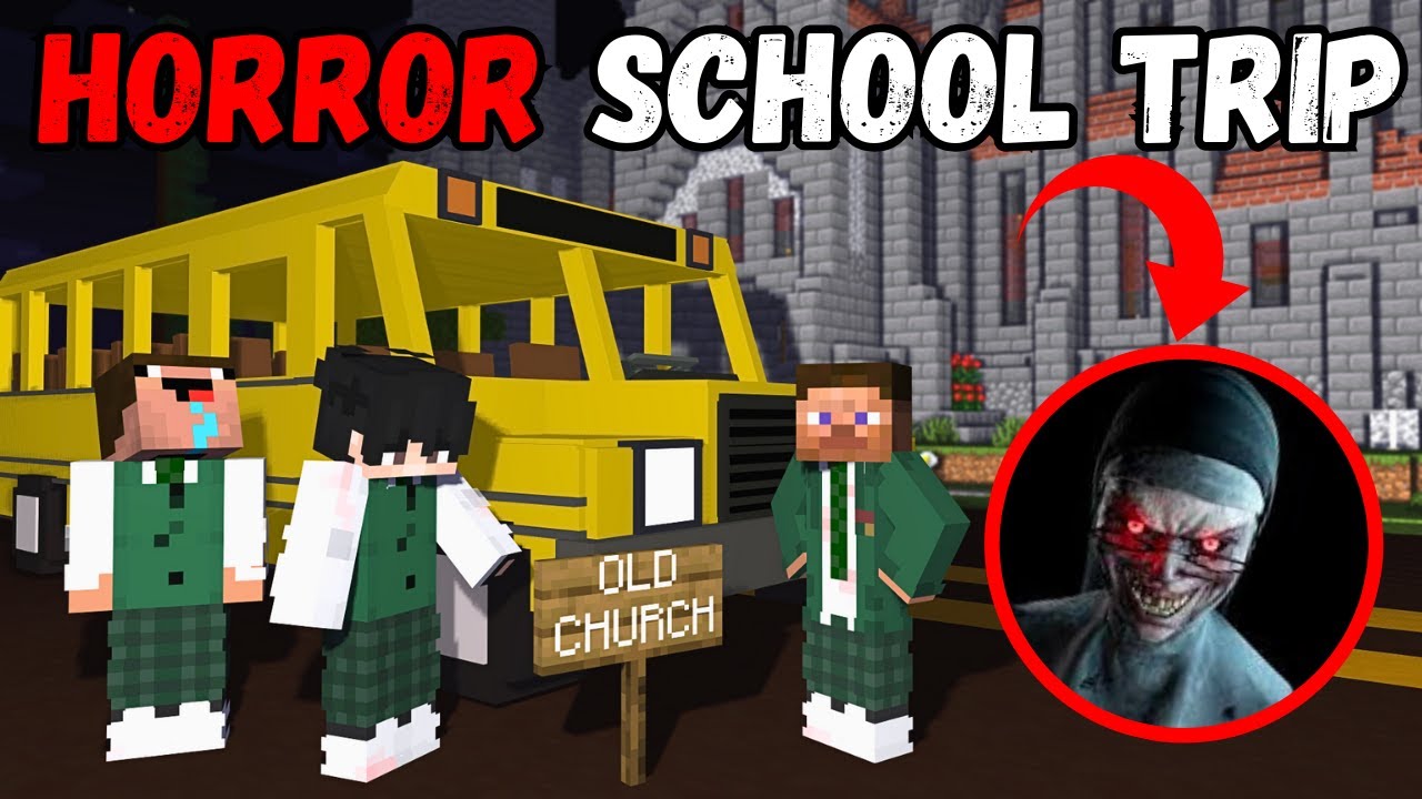 HORROR SCHOOL TRIP 😨 ! Minecraft horror video in hindi - YouTube