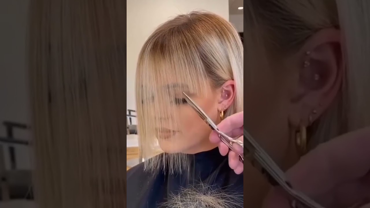 Frenchie Fringe Bangs Short Bob Hairstyles Tutorial || BobPixie ...