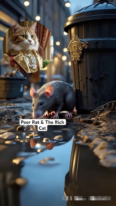 Poor Rat & The Rich Neighboring Cat #catart #rat - YouTube