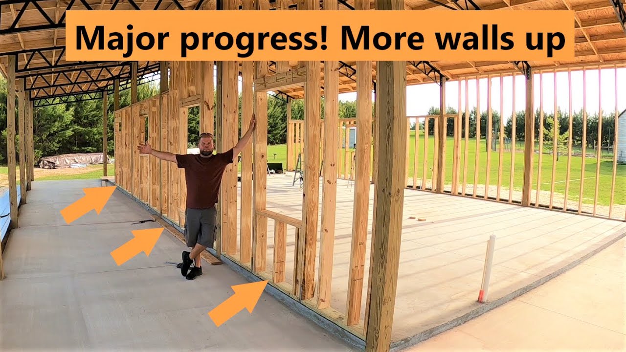 The big lift, 4 pole barn house walls going up! Build #16 #barndo # ...