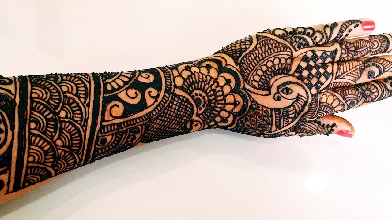 Bharwa mehndi design//simple full hand mehndi design-2019 - YouTube