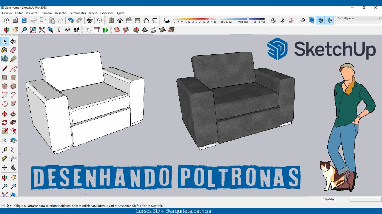 Aprenda a modelar poltronas e sofás sem plugins no Sketchup - YouTube