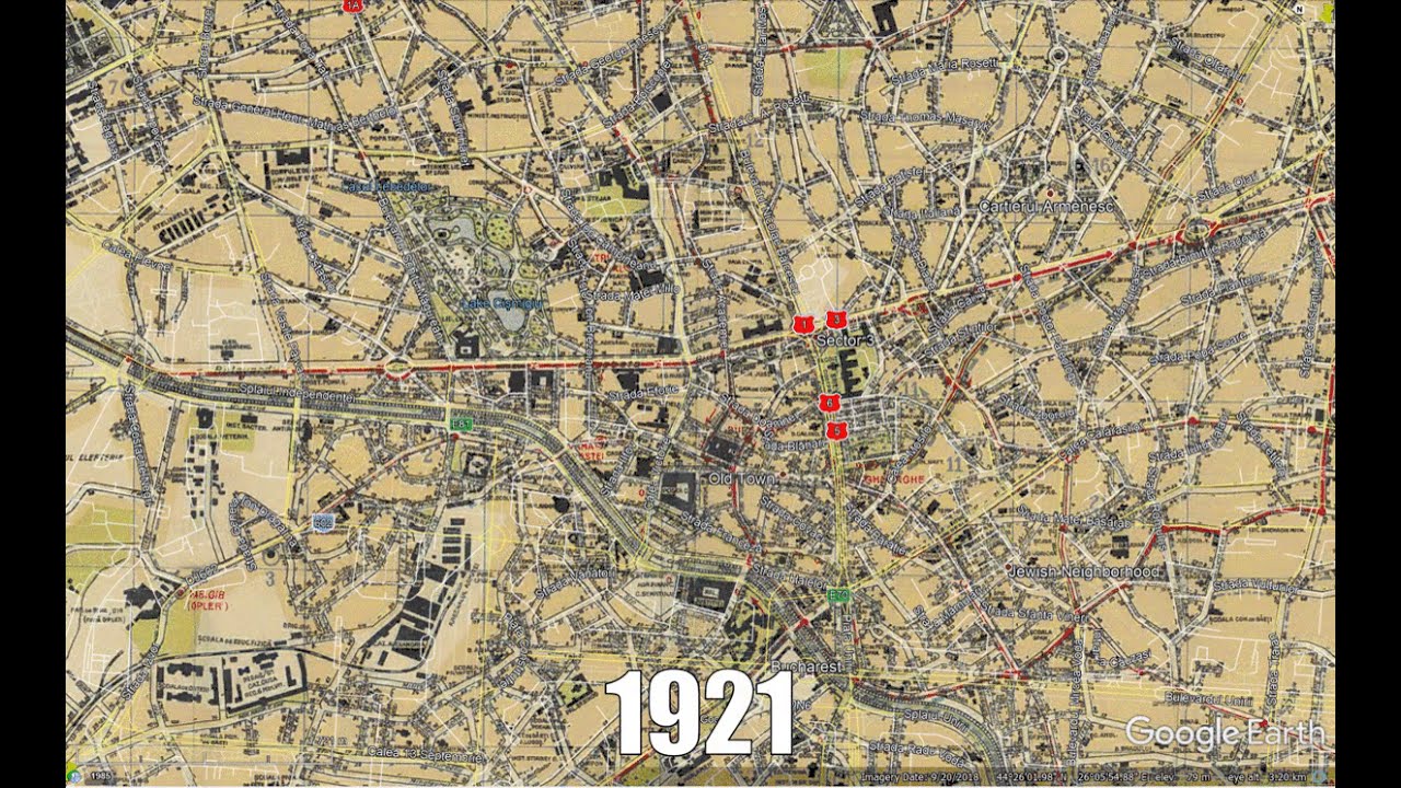 Evolutia Municipiului Bucuresti in zona centala de la 1790 pana in 2018 ...