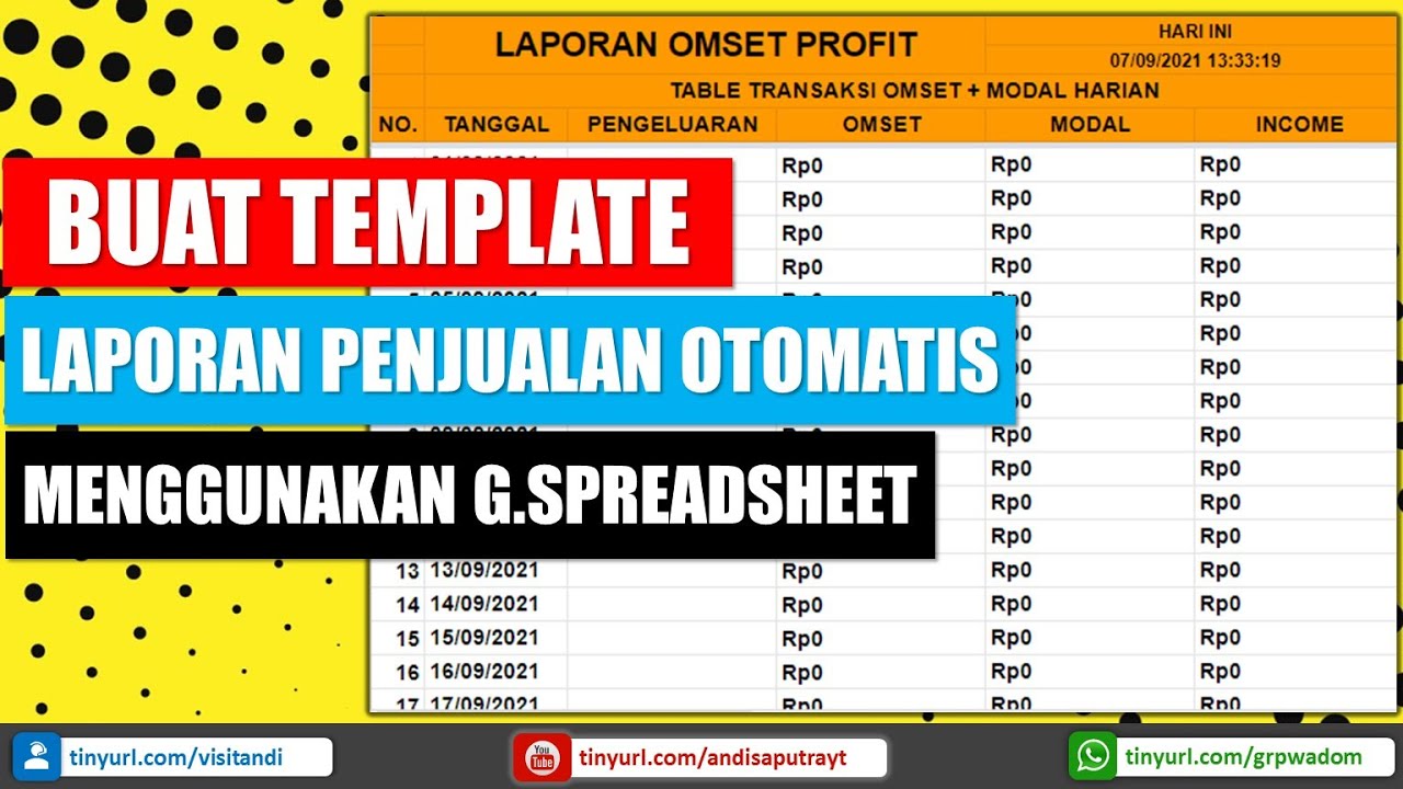 CARA MEMBUAT TEMPLATE LAPORAN PENJUALAN ONLINE SHOP DI SPREADSHEET ...
