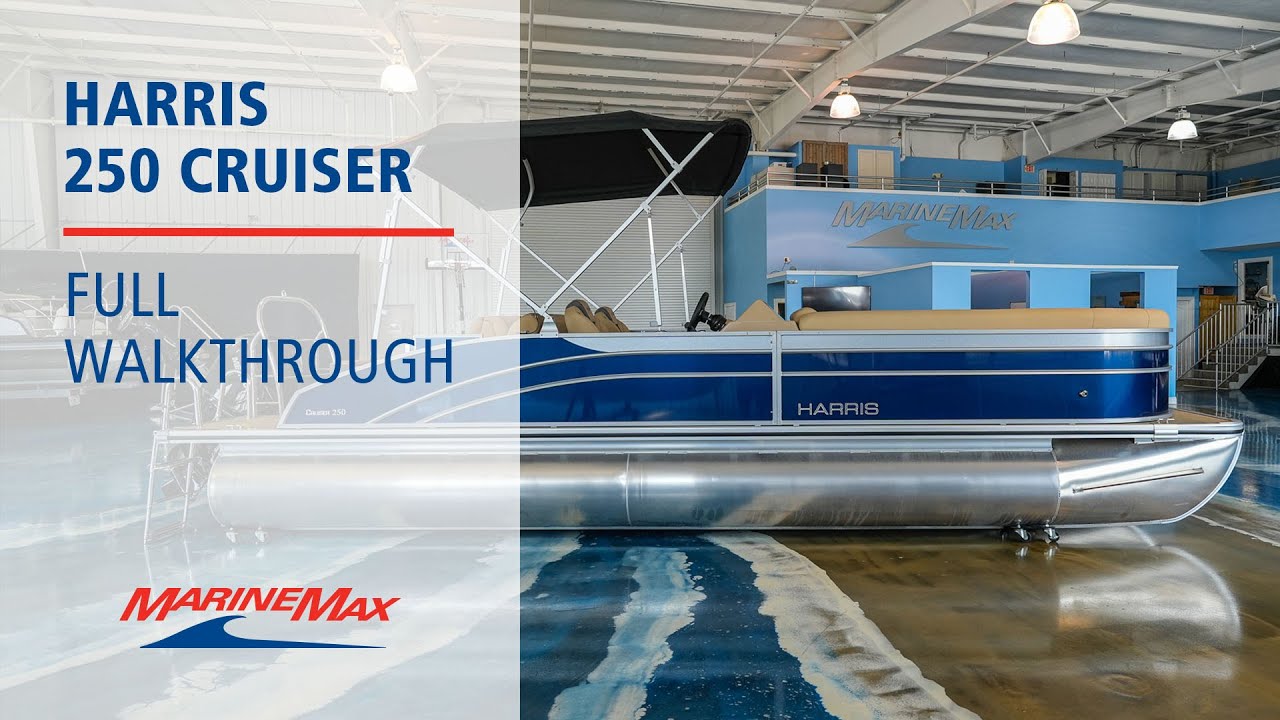 LARGE LOUNGING 25 FT HARRIS 250 CRUISER - YouTube