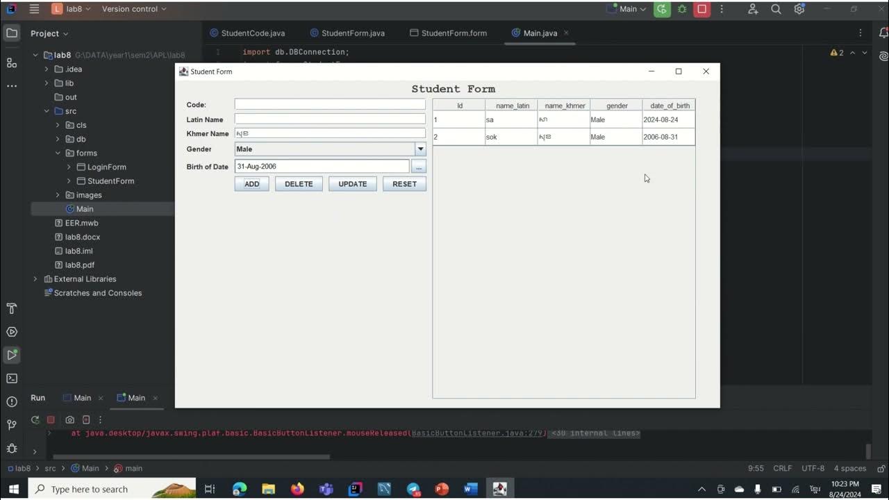 CRUD Operation using java in IntelliJ IDE - YouTube