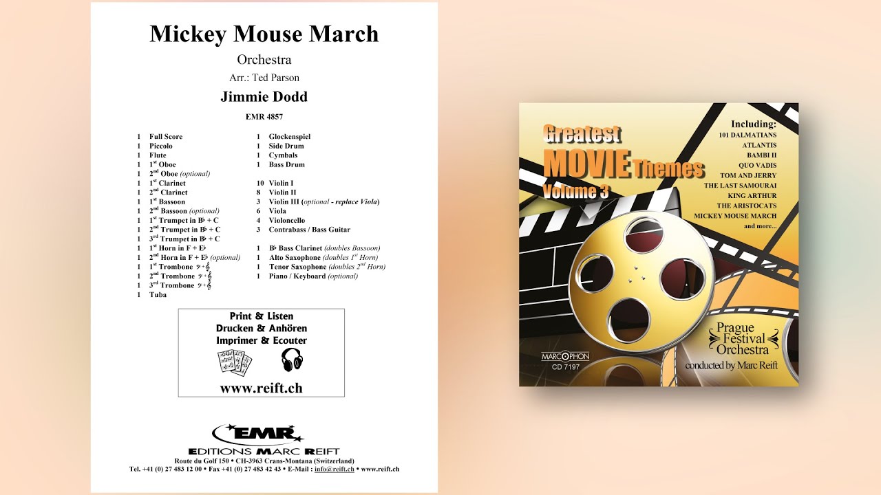 Jimmie Dodd: Mickey Mouse March - Editions Marc Reift - for Orchestra ...