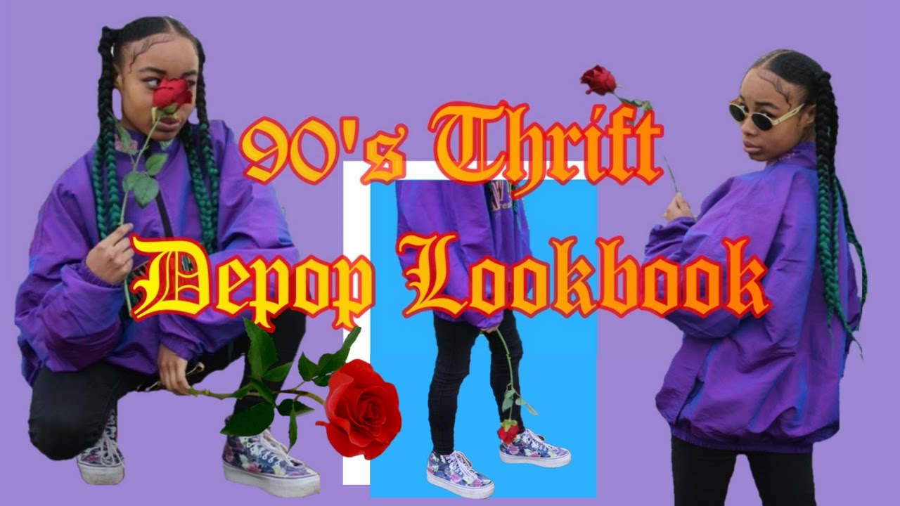 Depop 90's Inspired Thrift #OOTD Lookbook! 🌹 2017 - YouTube