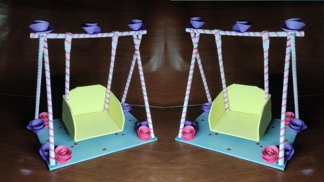 How to make a paper swing at home ? Paper craft ideas ! - YouTube