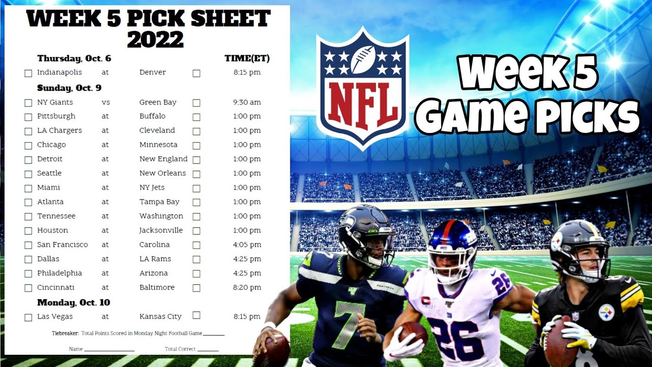 NFL Week 5 Game Picks - YouTube