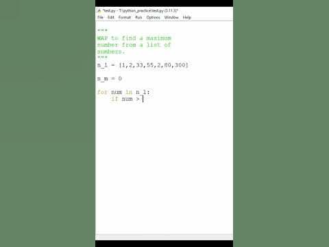 how to find a maximum number from a list numbers in python #shorts #python #coding #pythontricks ...
