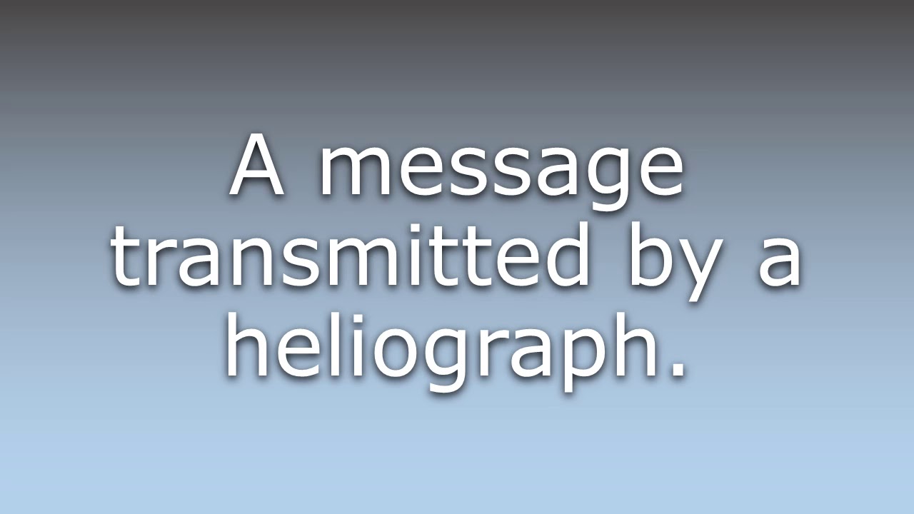 What does Heliogram mean? - YouTube