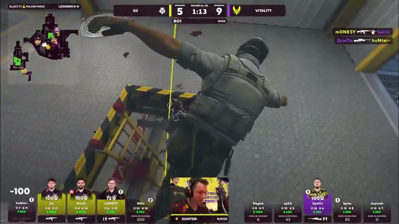 ZYWOO inanılmaz 1v4 clutch G2 vs Vitality - YouTube