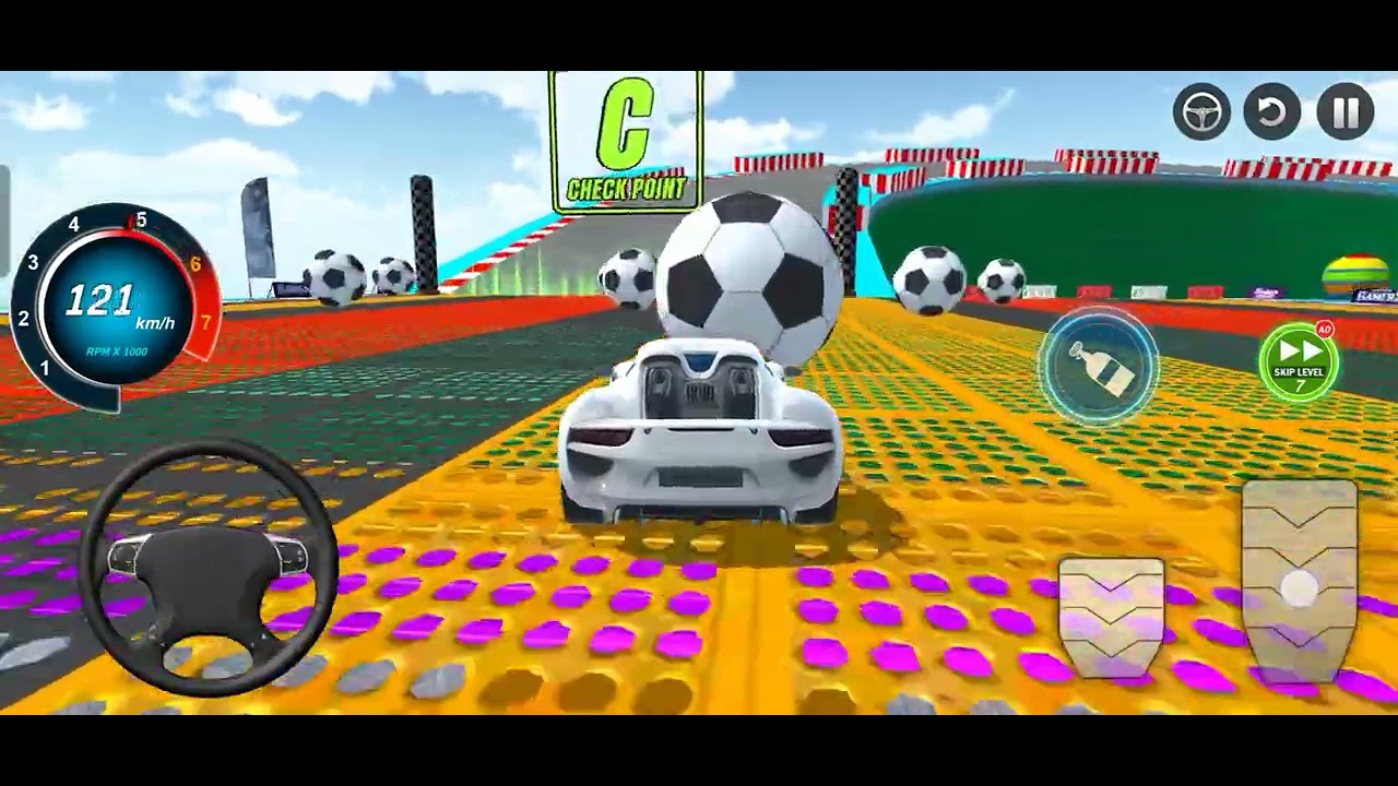 White gini car 🚗 stunt game play#car #stunt #gameplay - YouTube