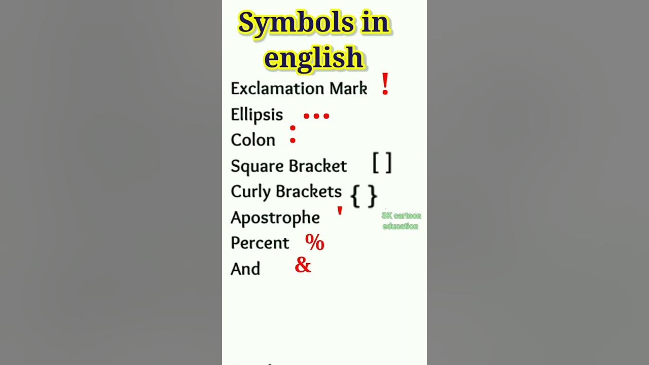 Enhance Your English Vocabulary: Learn to Pronounce Symbols with ...