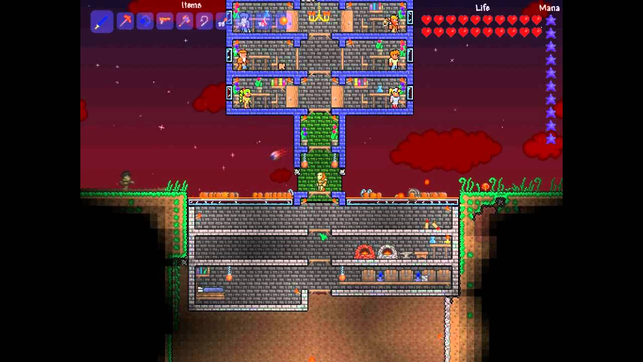 Terraria - Mob trap and Blood Moon - YouTube