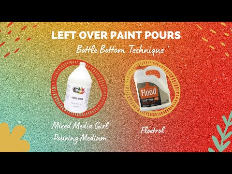 Bottle Bottom Acrylic Pour Painting Using Leftover Paint mixed with ...