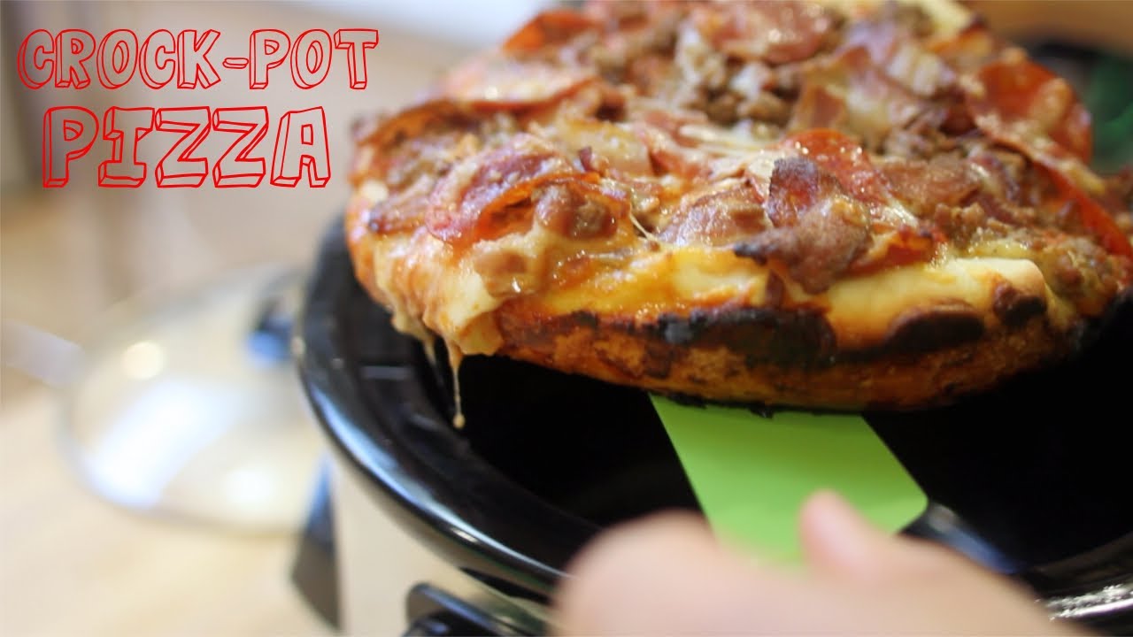 Meat Lover's Deep Dish Crock Pot Pizza - YouTube