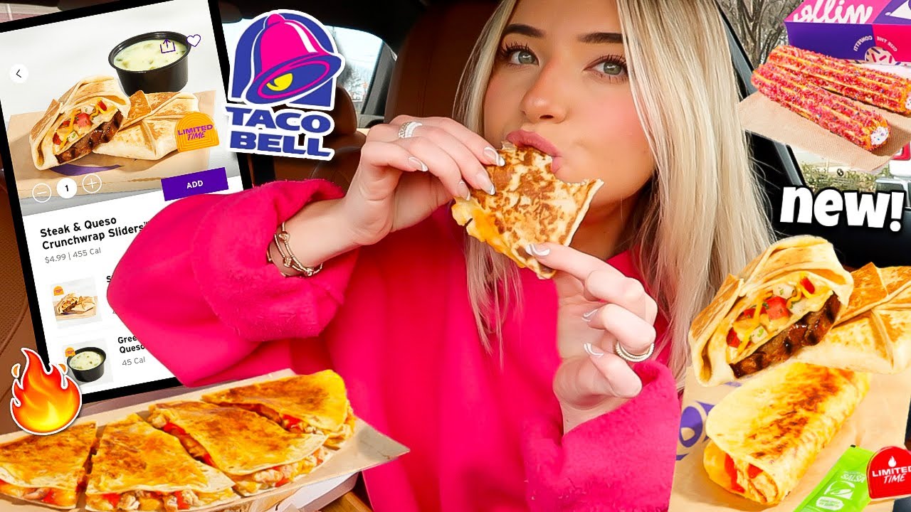 Eating NEW Items at TACO BELL! Crunchwrap Sliders & Caliente Cantina ...