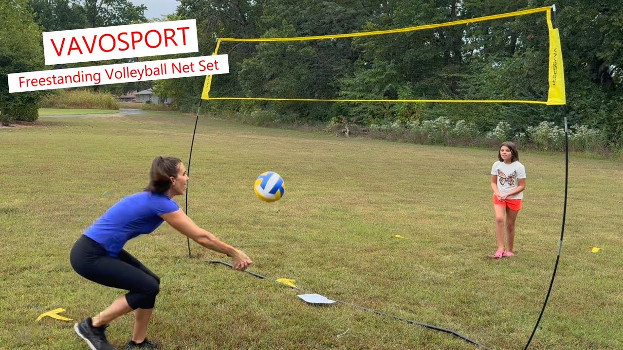 VAVOSPORT Freestanding Volleyball Net Set easy setup, stable base # ...