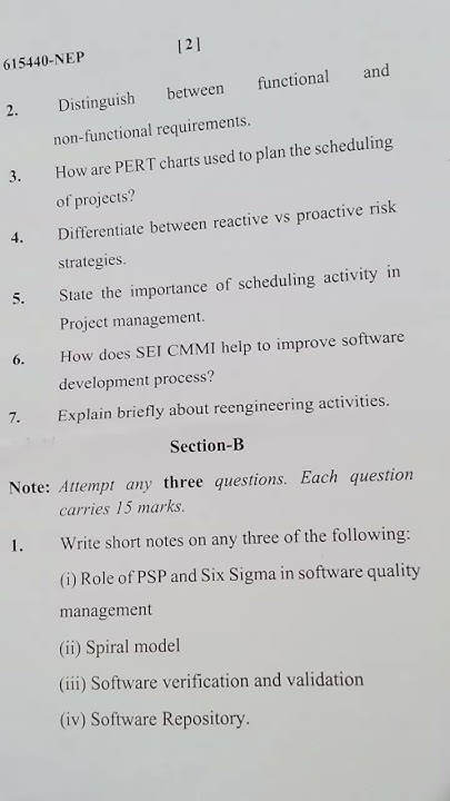 HNBGU BSC.(cs) 5th sem. Software Engineering paper|| #hnbgu #hnbguexam ...